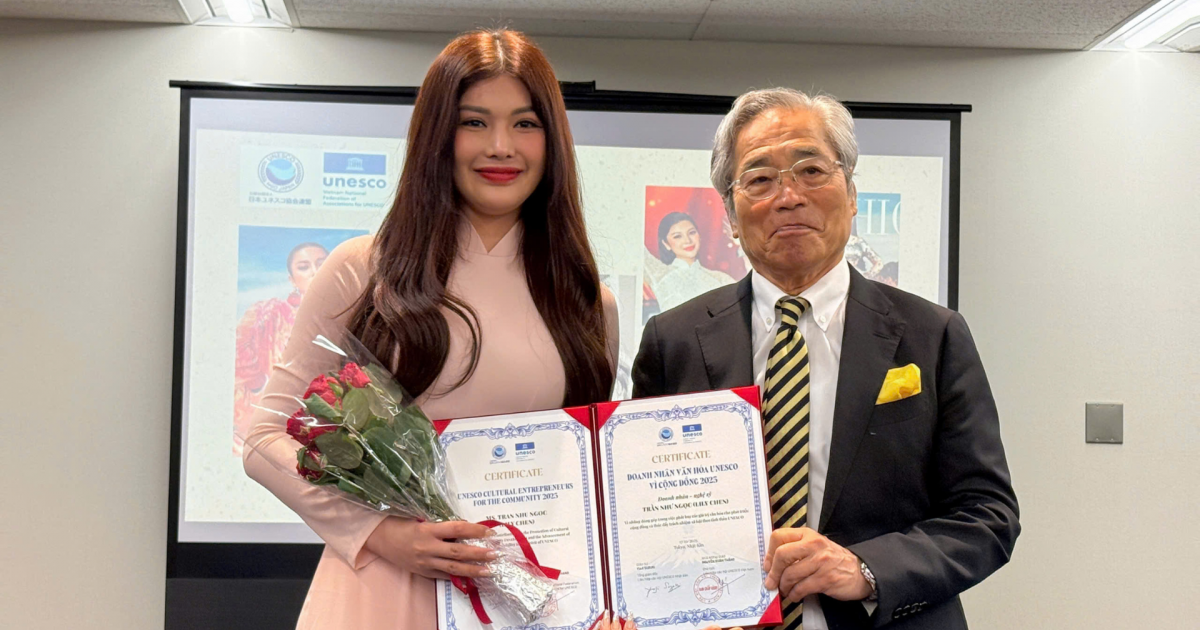 Lily Chen vinh dự nhận bằng khen Doanh nhân văn hóa Unesco tại Nhật Bản
