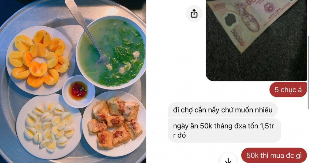 Tranh cãi chồng đưa vợ 50k đi chợ mua đồ ăn 1 ngày cho 6 người, vợ phàn ...