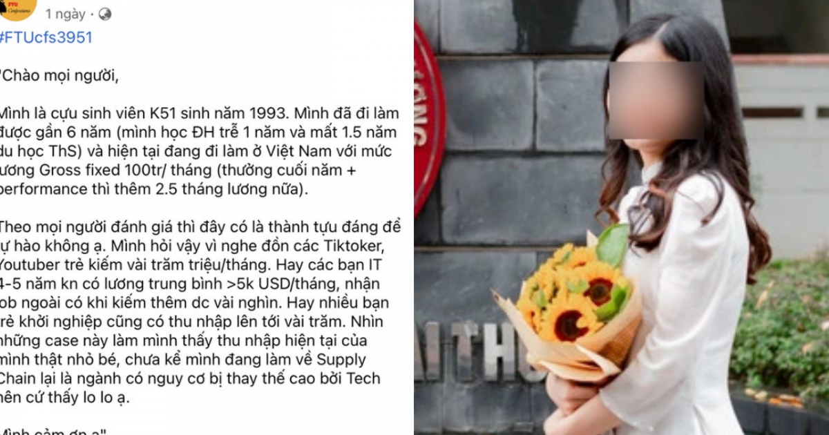 Cựu sinh viên Ngoại Thương lên mạng than áp lực vì lương chỉ vỏn vẹn có 100 triệu/tháng, dân ...