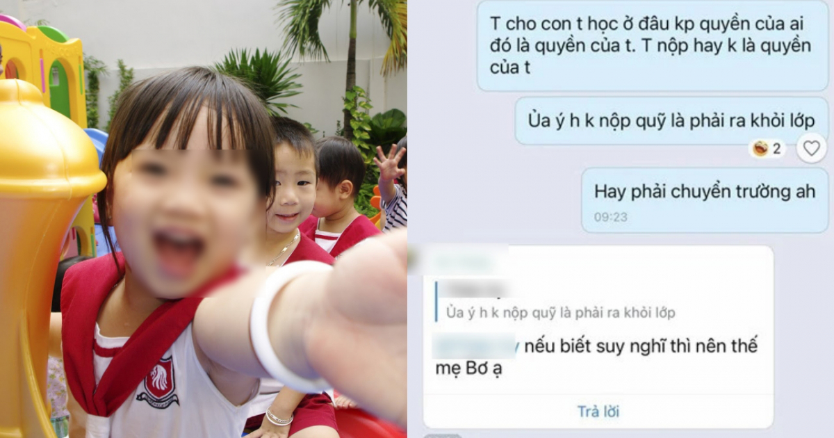 Con học mẫu giáo mẹ bị yêu cầu nộp tiền quỹ “hội phụ huynh”, không đóng ...