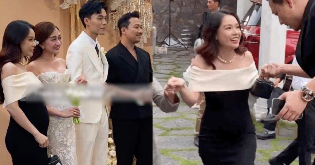 Sam “bế” bụng bầu vượt mặt dự đám cưới Phương Lan, gây lo lắng vì 1 chi tiết khiến Trấn Thành ...
