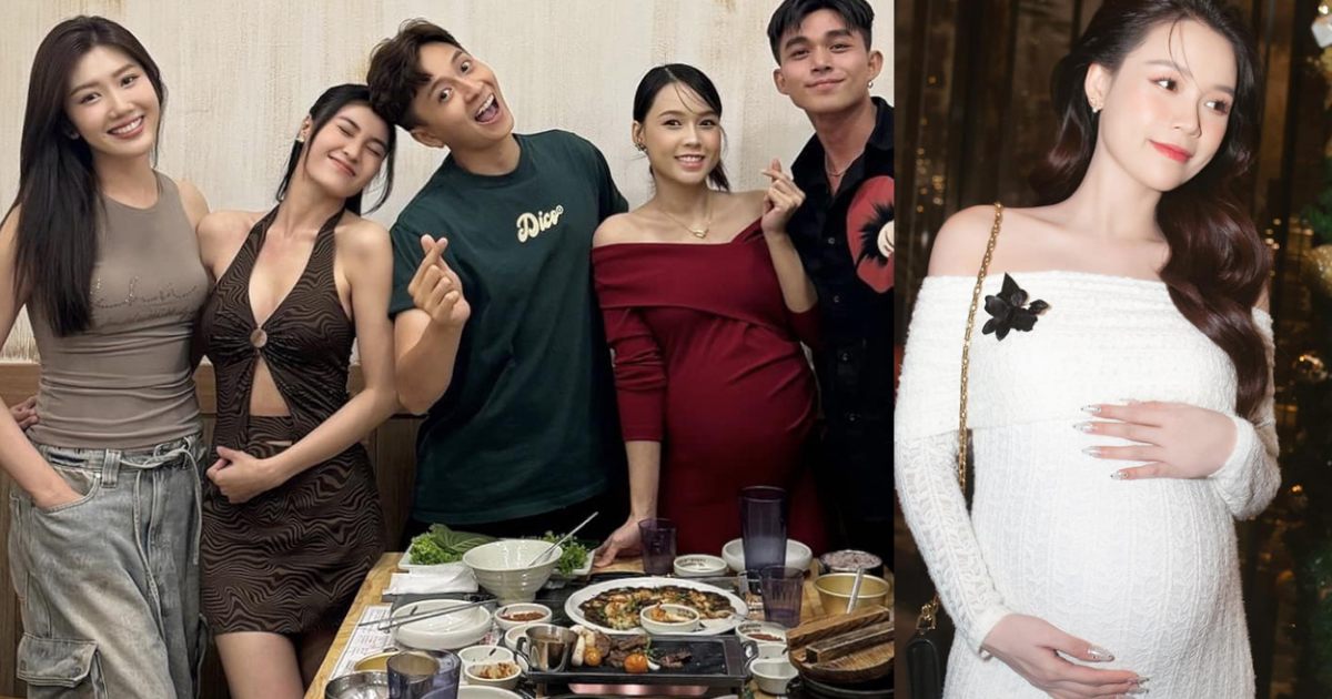 Sam vác bụng bầu tụ tập hội bạn thân, nhan sắc ra sao mà không lép vế trước Lan Ngọc và Thúy Ngân?