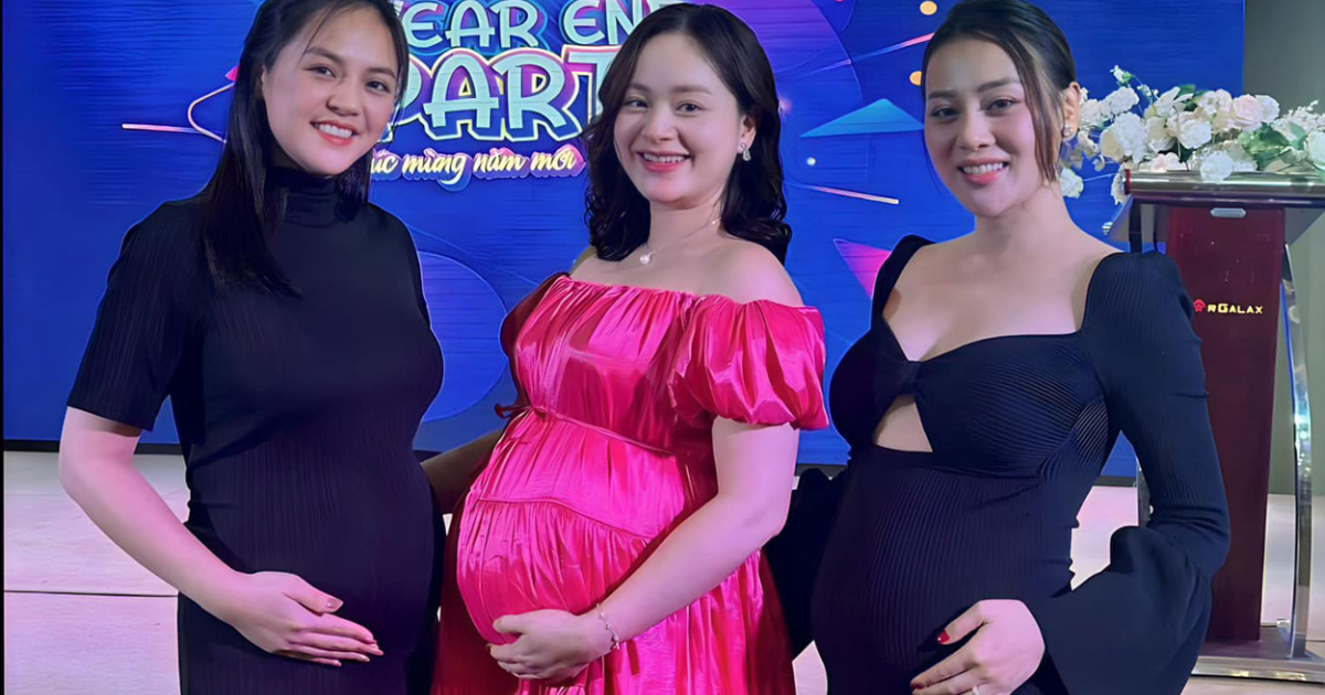 3 nữ diễn viên VTV cùng khoe bụng bầu, Phương Oanh và Thu Quỳnh có sự ...