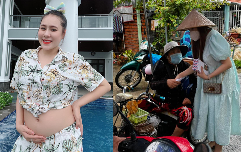 Hồ Bích Trâm Không Ngại Khoe Bụng To Vượt Mặt Chăm Chỉ đi Từ Thiện Dù